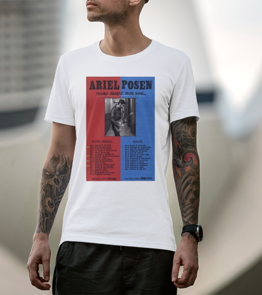 Ariel Posen Future Present Tense Tour North America Europe 2025 2026 Special Guests Wendigo Cathal Murphy T-Shirt