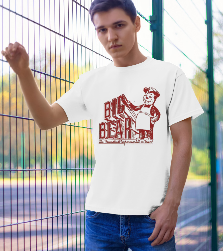 Big Bear The Friendliest Supermarket In The Town San Diego Retro Chef Logo T-Shirt