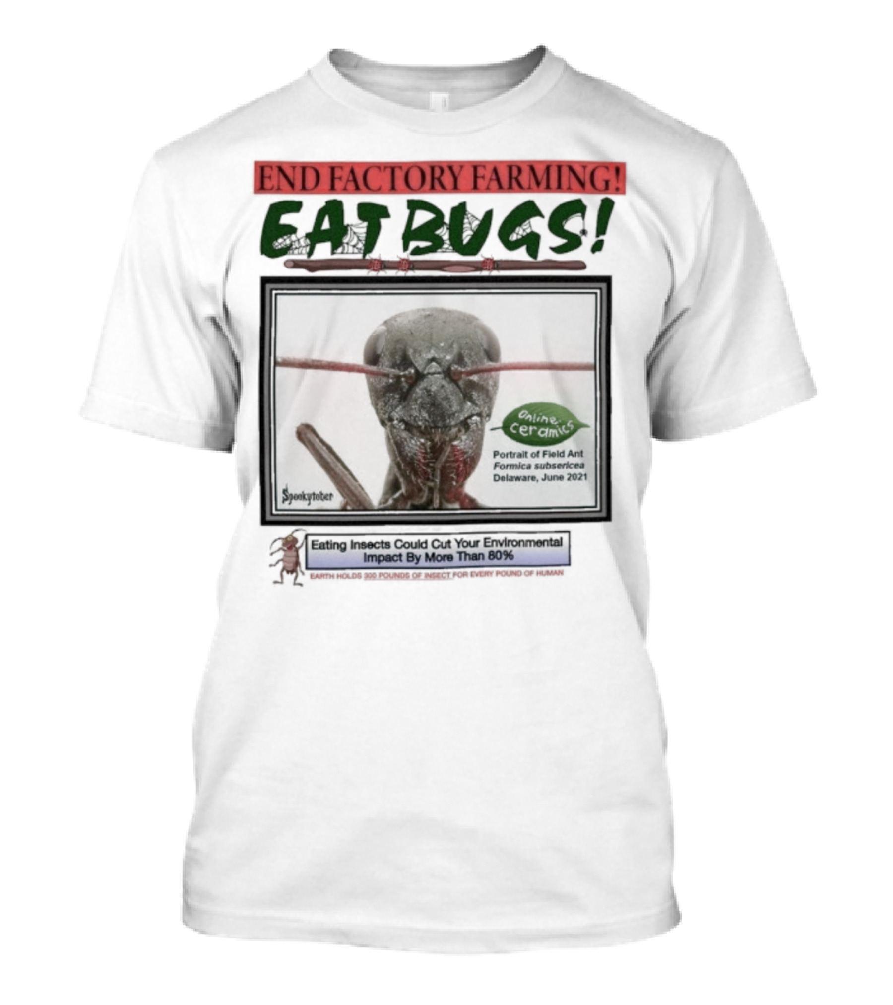 End Factory Farming Eat Bugs Insects Reduce Environmental Impact Over 80% T-Shirt