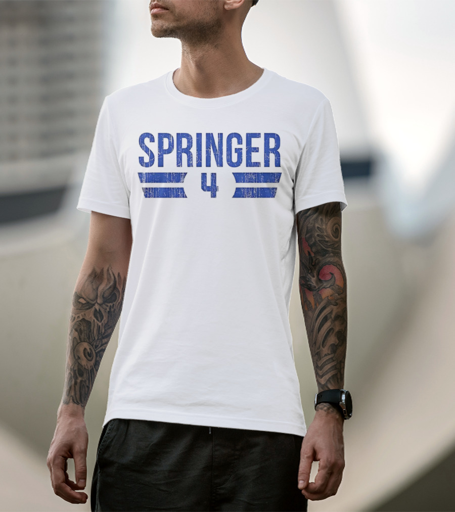 Springer Number 4 Vintage Toronto Blue Jays Baseball 2025 T-Shirt