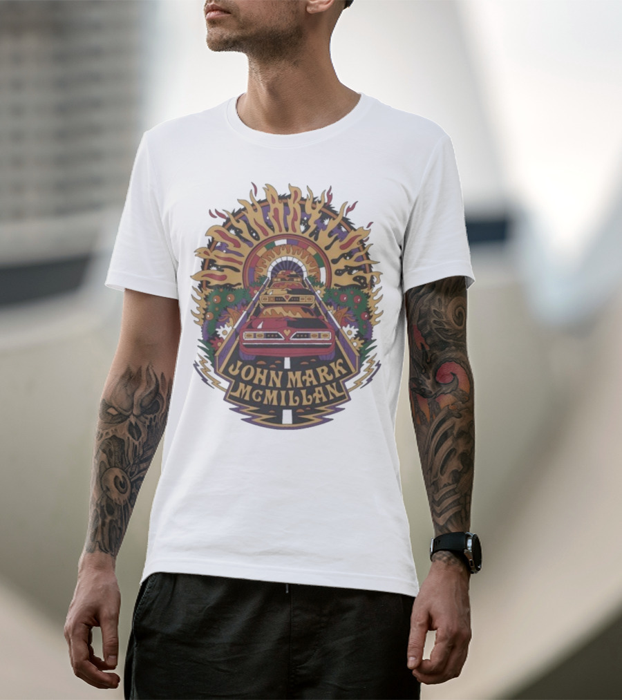 John Mark McMillan Cars And Tunnel Psychedelic Art T-Shirt
