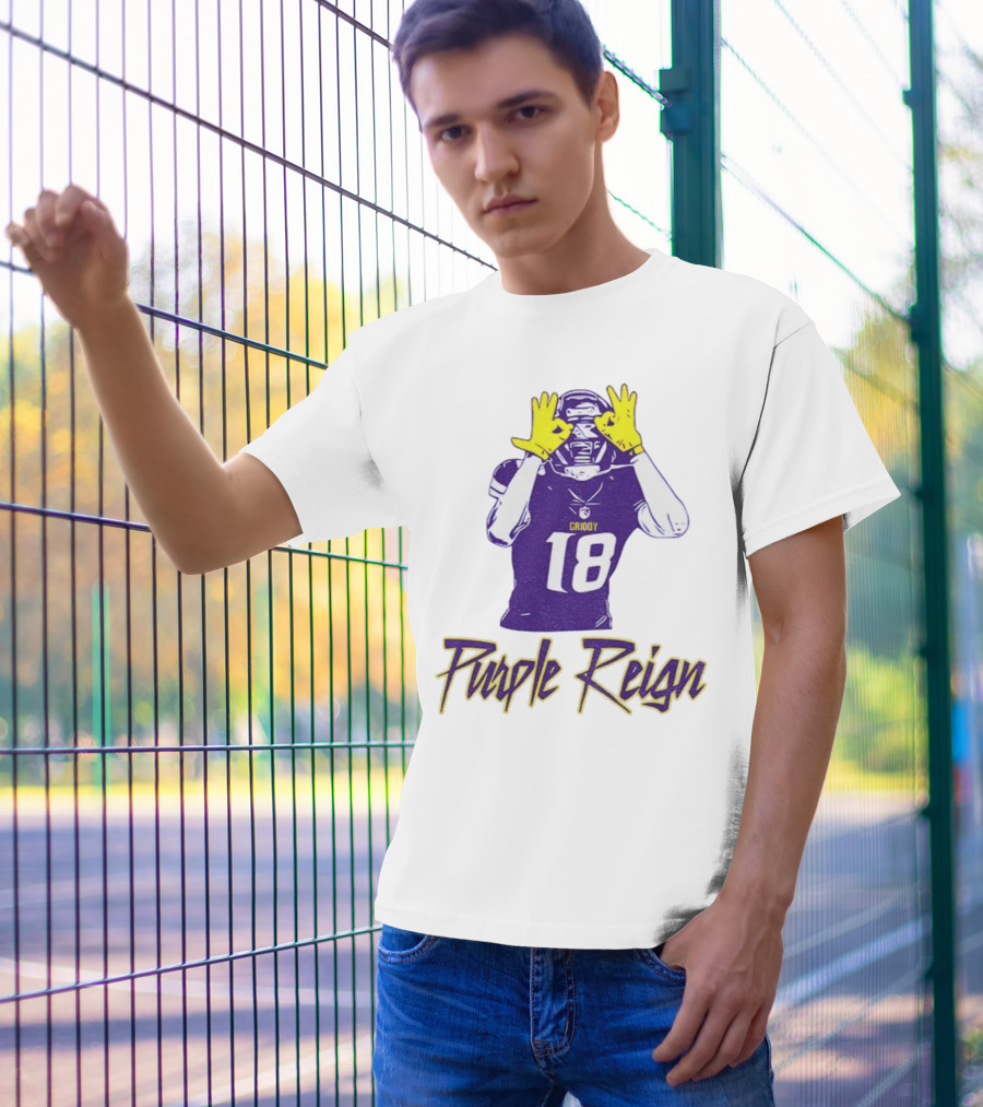 Justin Jefferson Griddy Purple Reign Minnesota Vikings Football 18 T-Shirt