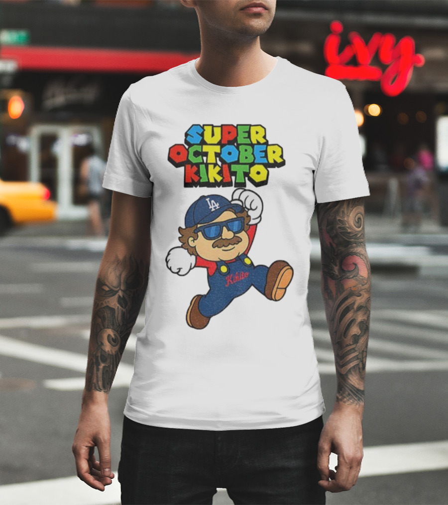 Super October Kikito LA Dodgers Baseball Character With Sunglasses T-Shirt