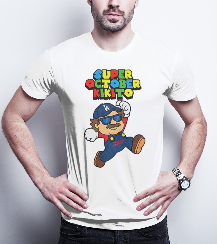 Super October Kikito LA Dodgers Baseball Character With Sunglasses T-Shirt