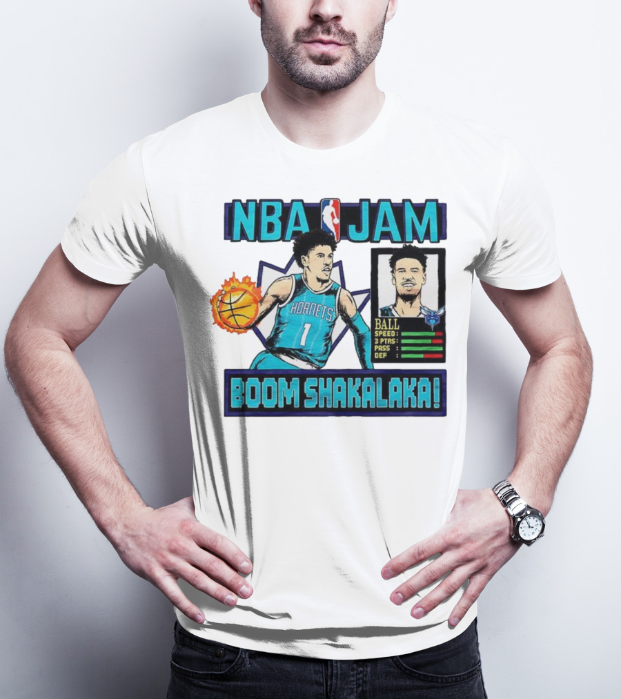 NBA Jam LaMelo Ball Charlotte Hornets Boom Shakalaka Classic Video Game T-Shirt