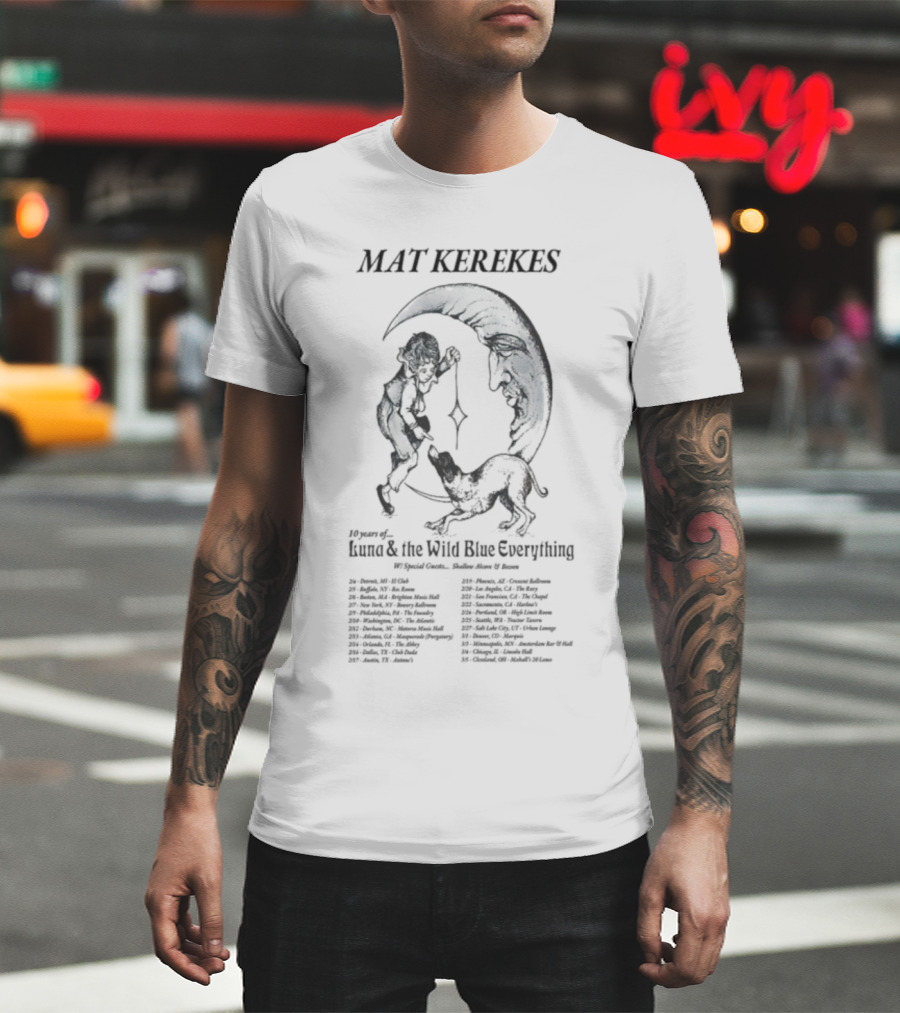 Mat Kerekes Luna & The Wild Blue Everything 10 Year Anniversary 2026 Tour Dates T-Shirt