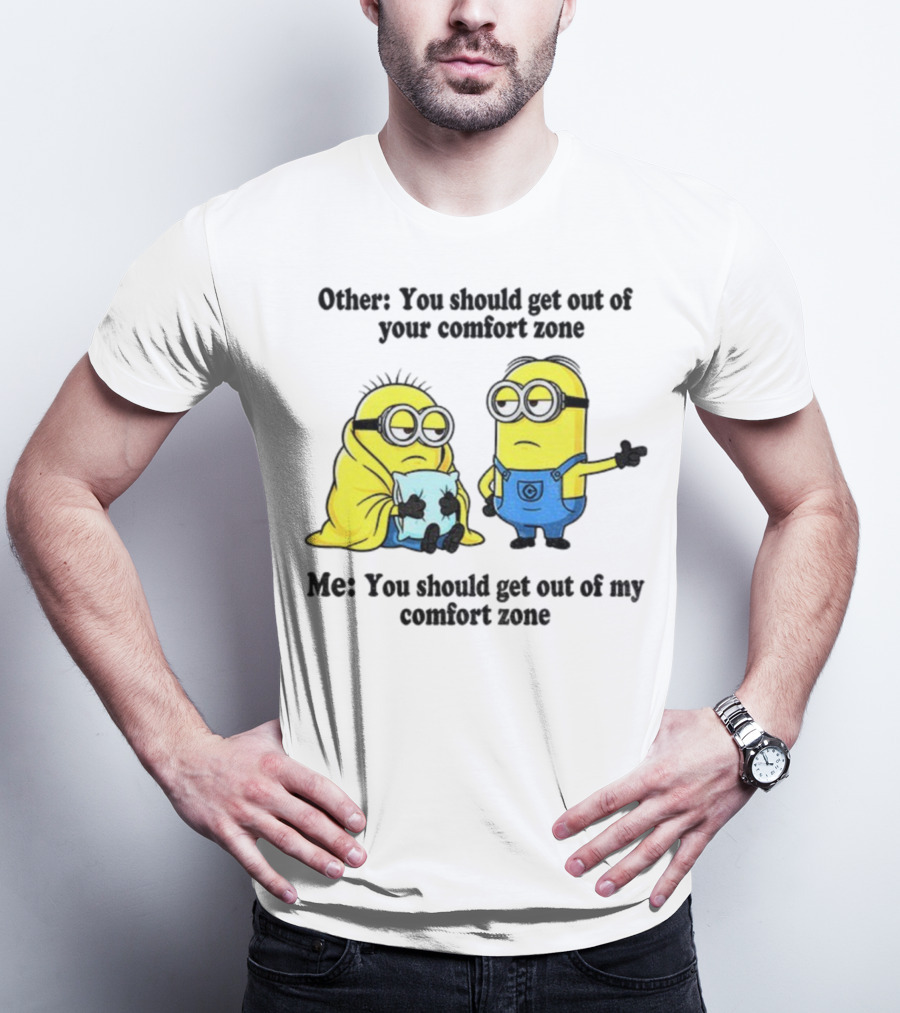 Minion Comfort Zone Quote With Blanket And Pajamas T-Shirt