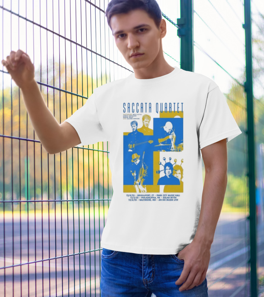 Saccata Quartet Tour December 2025 European Jazz Fusion Concert Dates T-Shirt