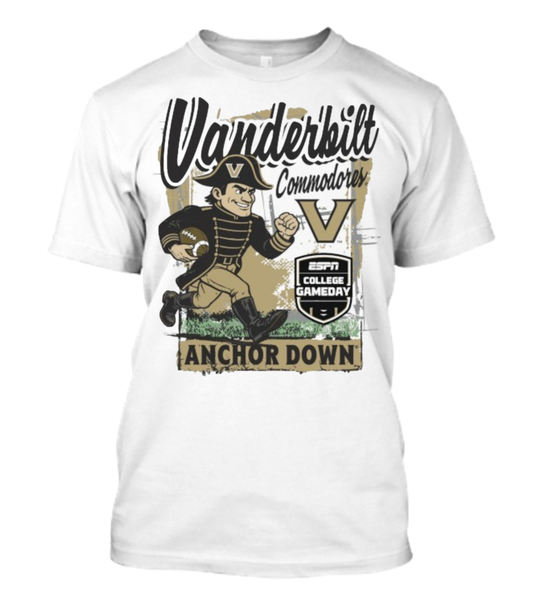 Vanderbilt Commodores Anchor Down ESPN College Gameday 2025 Mascot T-Shirt