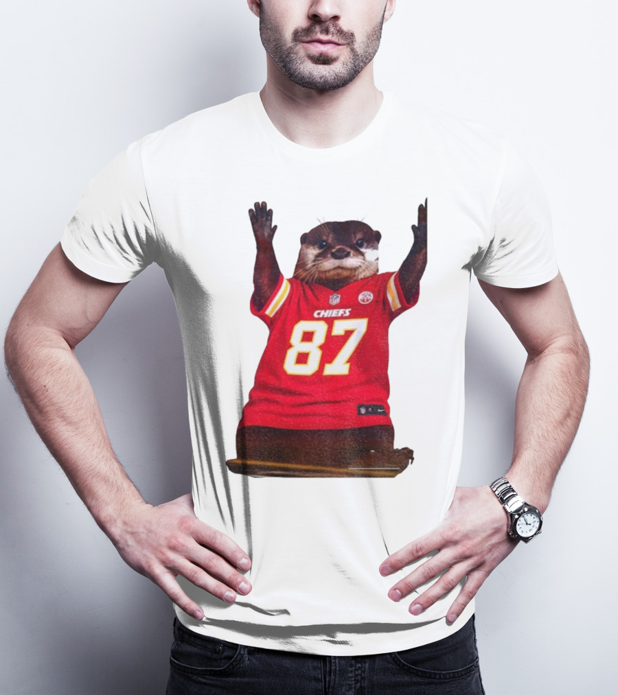 Travis Kelce 87 Kansas City Chiefs Sea Otter NFL Fan Jersey T-Shirt