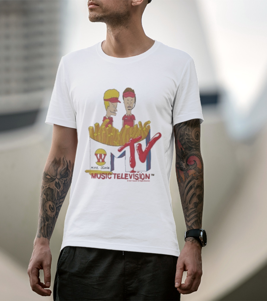 Beavis And Butt-Head MTV Mike Judge Burger World Music Television T-Shirt