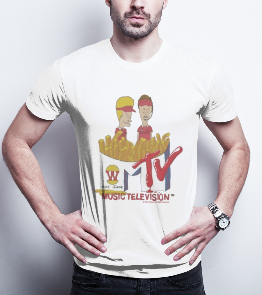 Beavis And Butt-Head MTV Mike Judge Burger World Music Television T-Shirt
