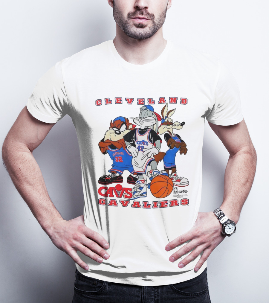 Cleveland Cavaliers NBA Cavs Looney Tunes Characters Bugs Bunny Taz Wile E. Coyote T-Shirt