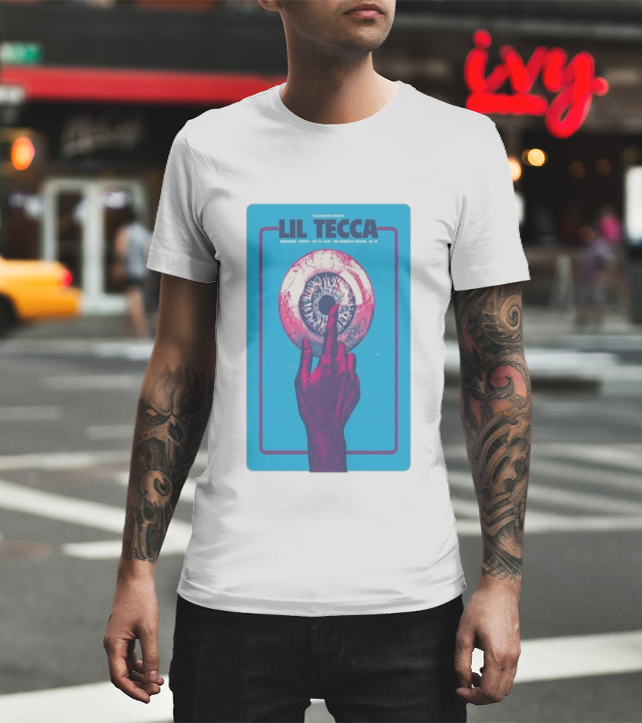Lil Tecca Live At The Warfield Theatre San Francisco Oct 21 2025 Hand Eye Iconography T-Shirt