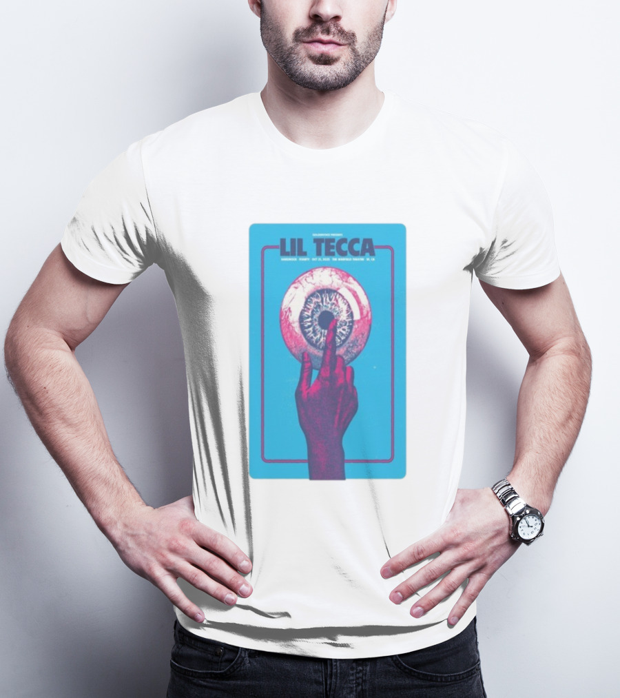 Lil Tecca Live At The Warfield Theatre San Francisco Oct 21 2025 Hand Eye Iconography T-Shirt
