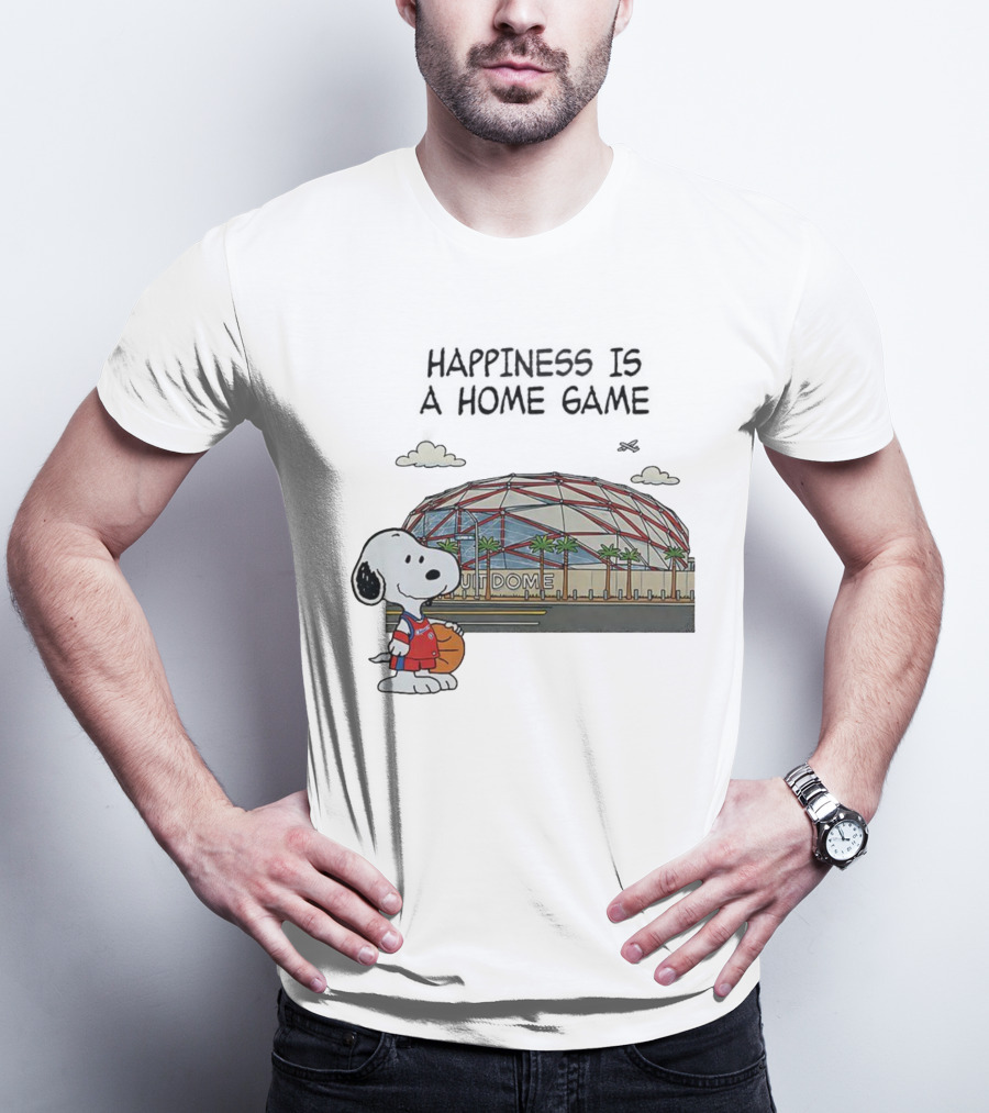 Snoopy Peanuts Happiness Is A Home Game Stadium Dome Basketball T-Shirt
