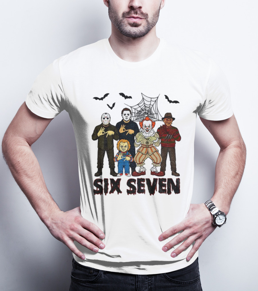 Six Seven Halloween Movie Villains Spooky Season T-Shirt