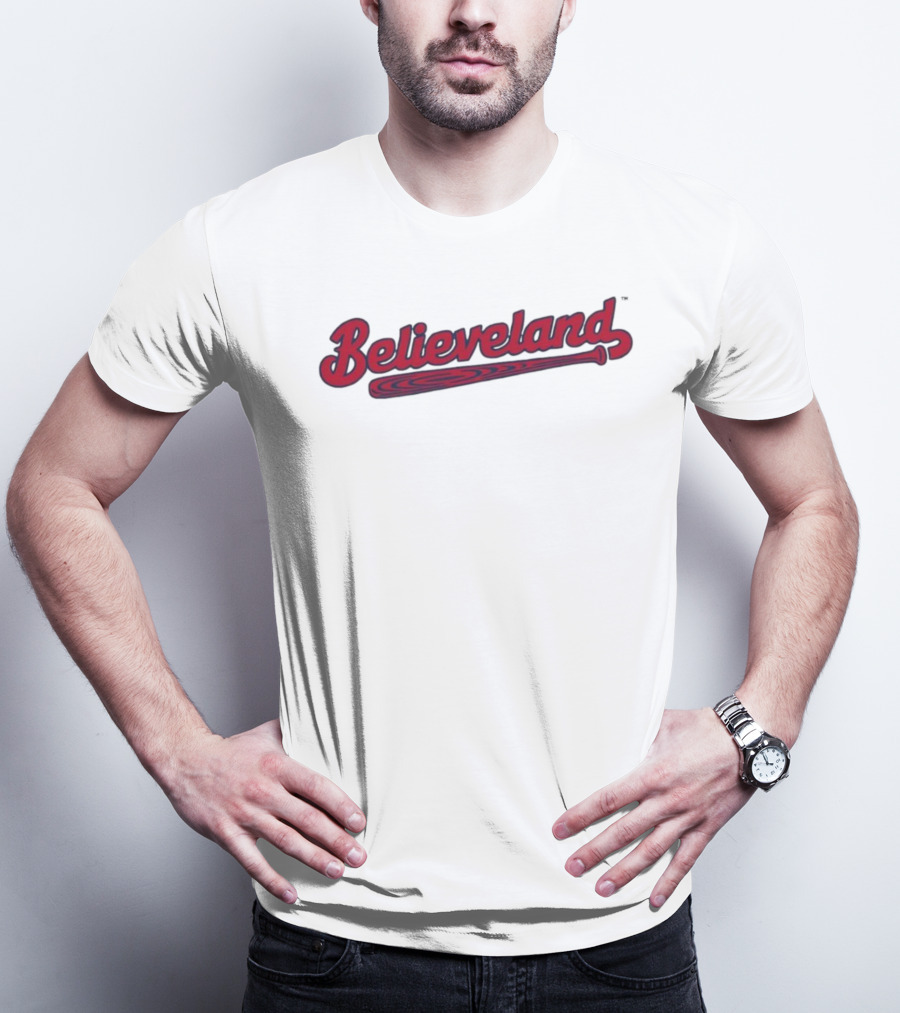 Believeland Baseball Bat Script Retro Theme T-Shirt