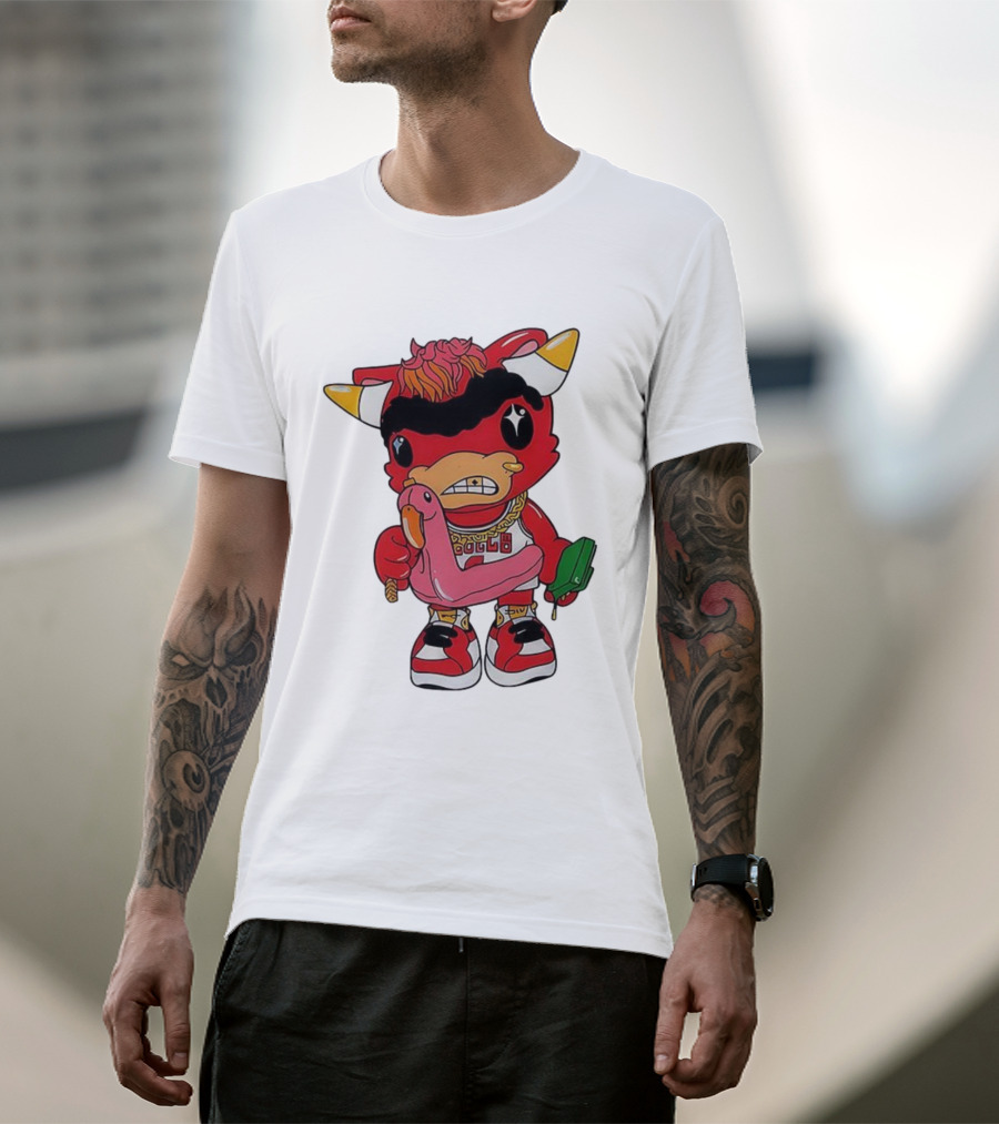 Benny The Bull Lil Benny 2025 Mascot Graphic Bulls Basketball Cartoon T-Shirt