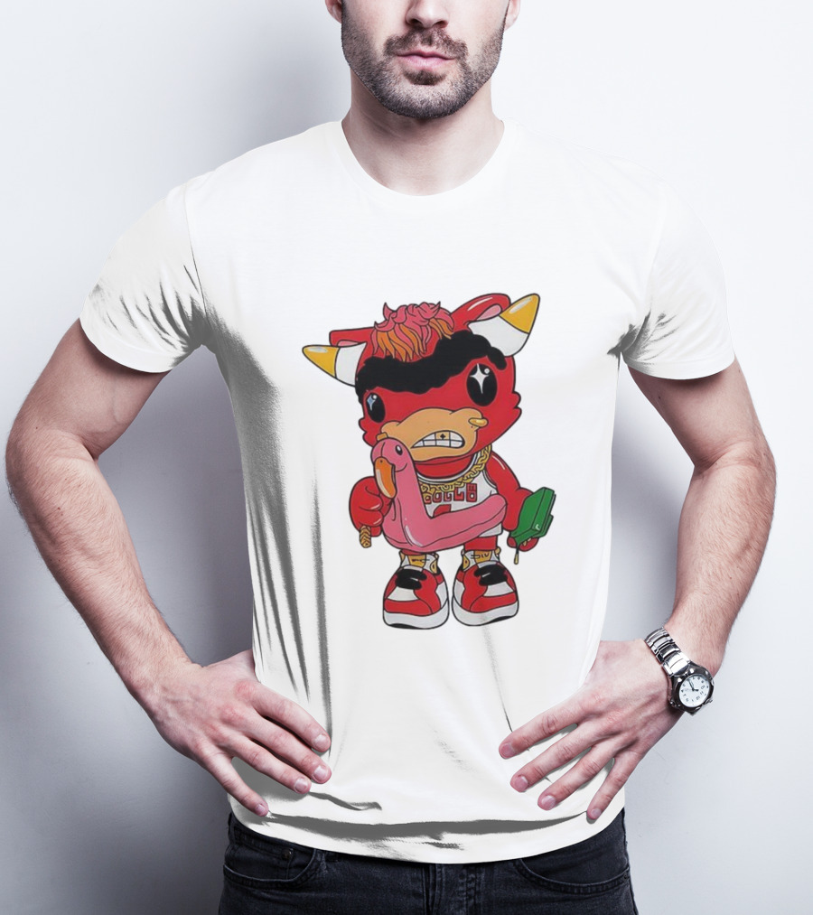 Benny The Bull Lil Benny 2025 Mascot Graphic Bulls Basketball Cartoon T-Shirt