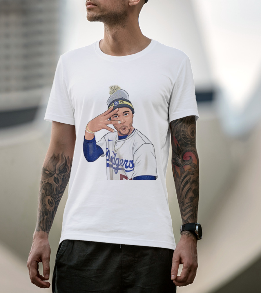 Mookie Betts Los Angeles Dodgers Pom-Pom Beanie Baseball 2024 T-Shirt