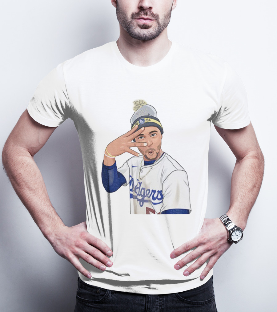 Mookie Betts Los Angeles Dodgers Pom-Pom Beanie Baseball 2024 T-Shirt