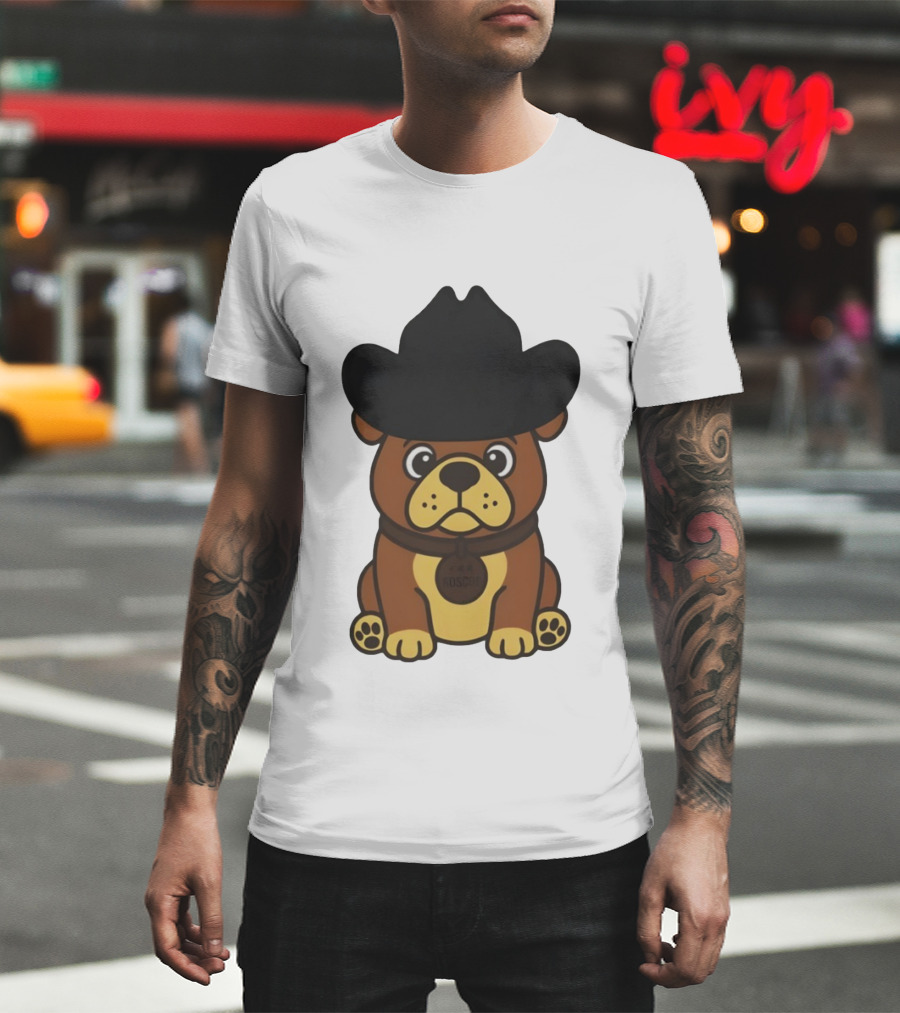 Rodeo Roscoe Dog Cowboy Hat Brown Pup T-Shirt