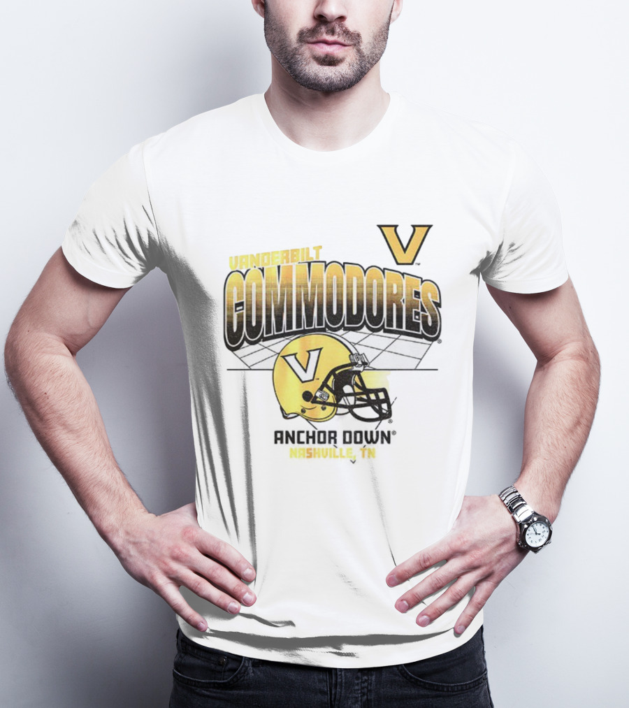 Vanderbilt Commodores Football Helmet Anchor Down Nashville TN T-Shirt