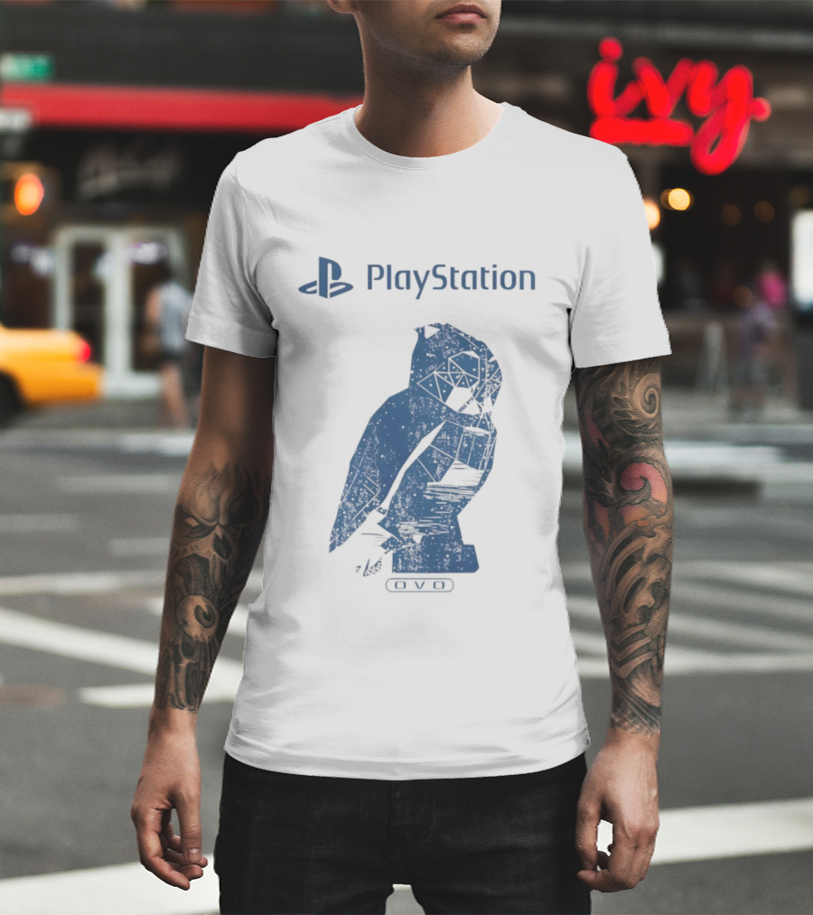 PlayStation OVO Collaboration Owl Logo T-Shirt
