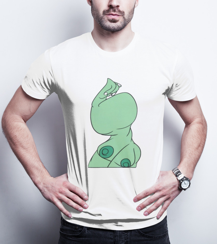 Bicep Flexing Cartoon Figure With Green Color Theme Pasadena T-Shirt