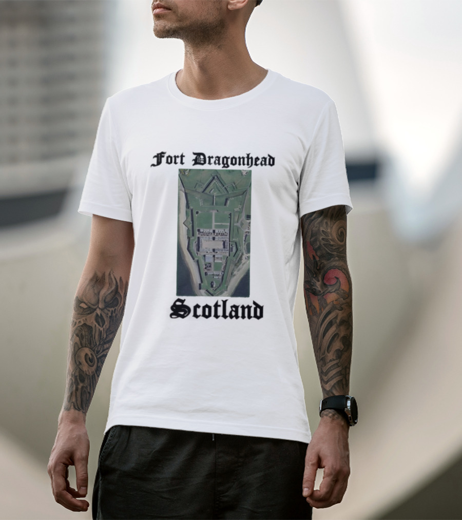 Fort Dragon Head Scotland Arial View T-Shirt
