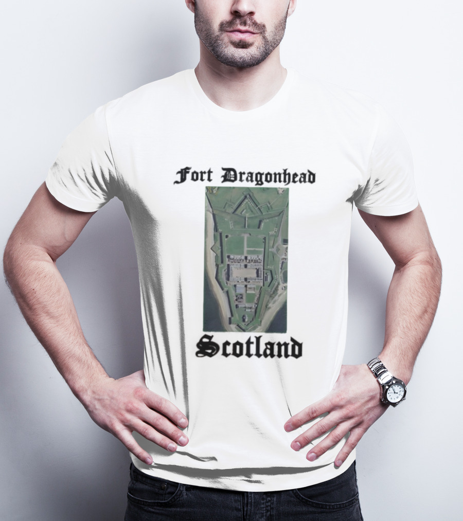 Fort Dragon Head Scotland Arial View T-Shirt