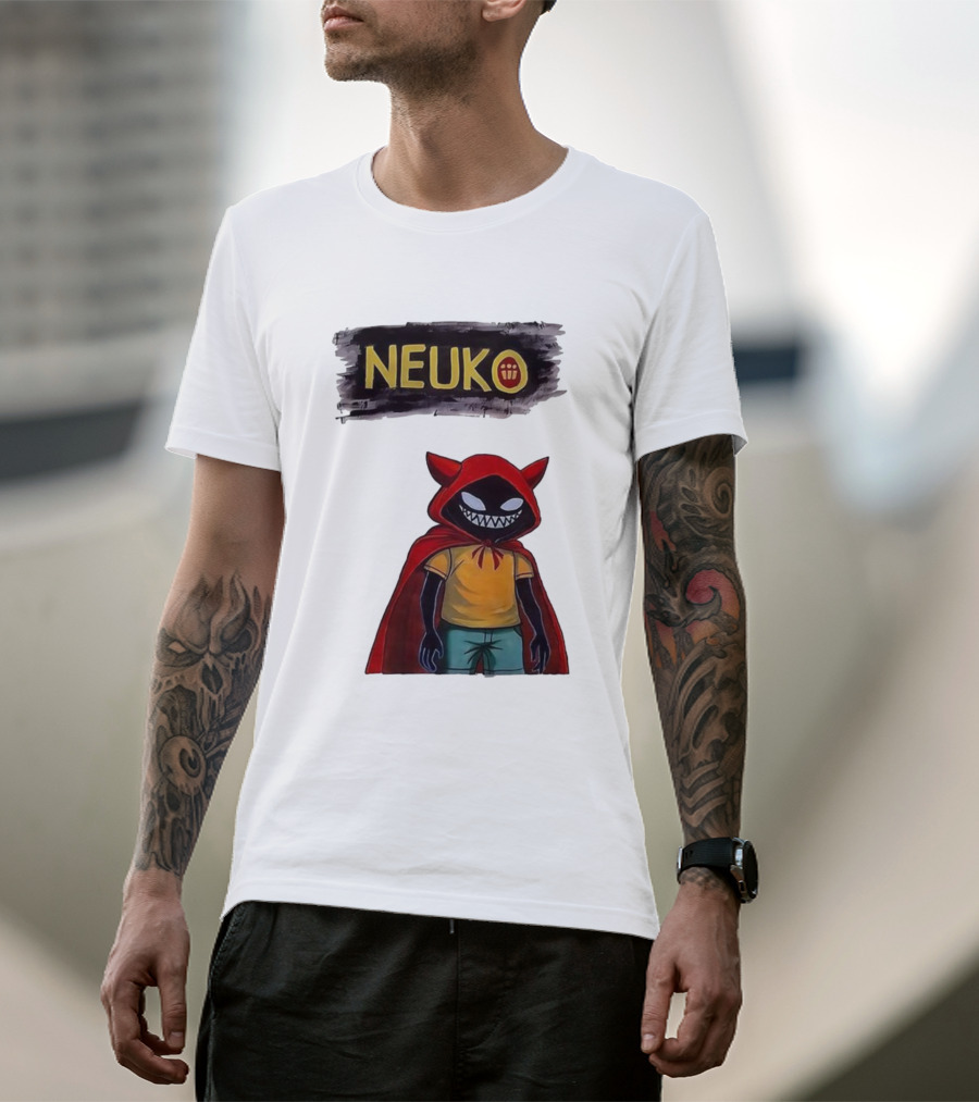 Neuko Evilhood Red Cloak Character With Mischievous Grin T-Shirt