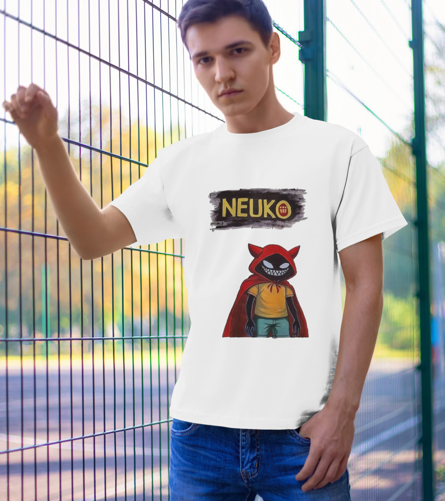 Neuko Evilhood Red Cloak Character With Mischievous Grin T-Shirt