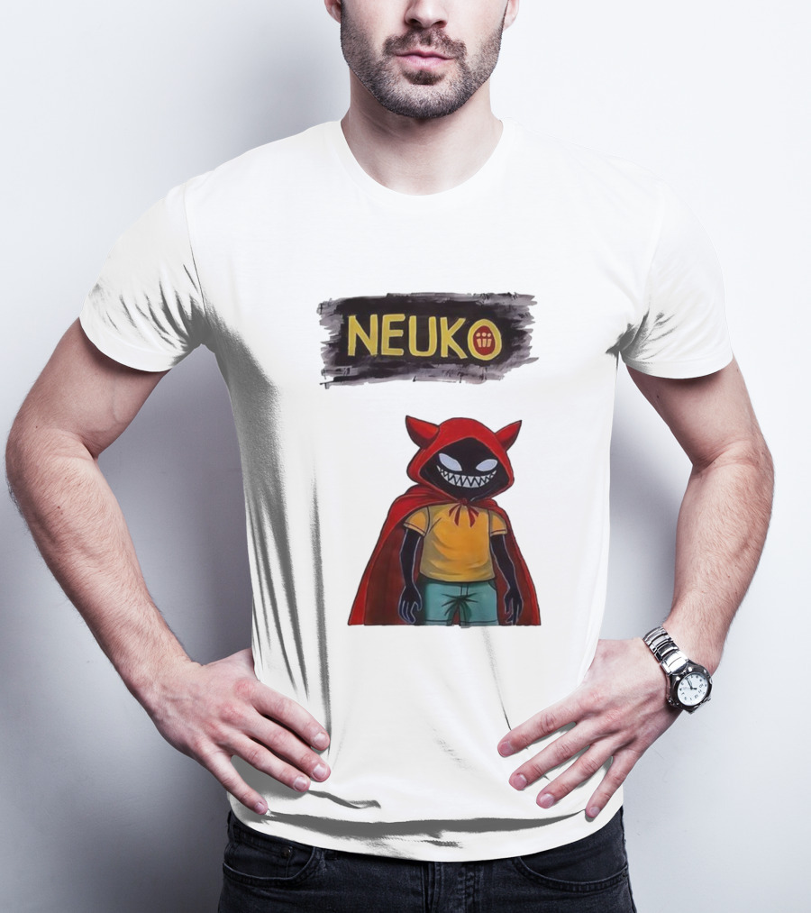 Neuko Evilhood Red Cloak Character With Mischievous Grin T-Shirt