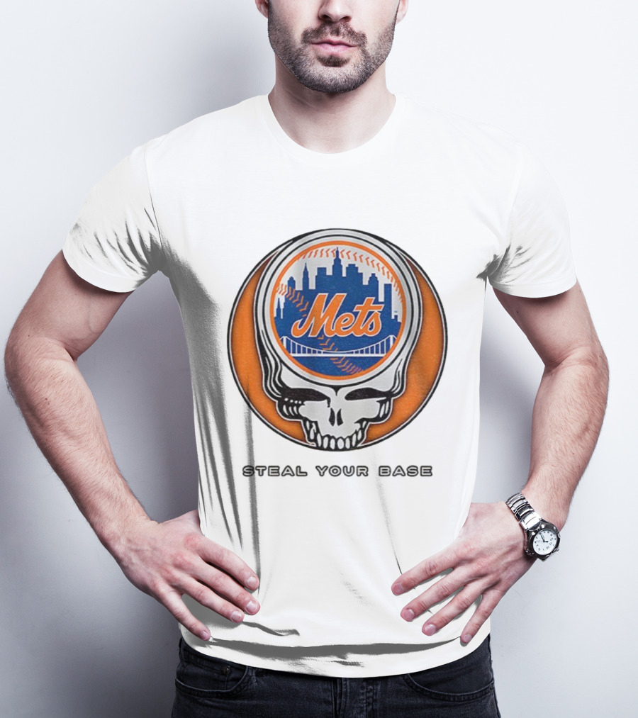 New York Mets Grateful Dead Steal Your Base MLB Skull T-Shirt