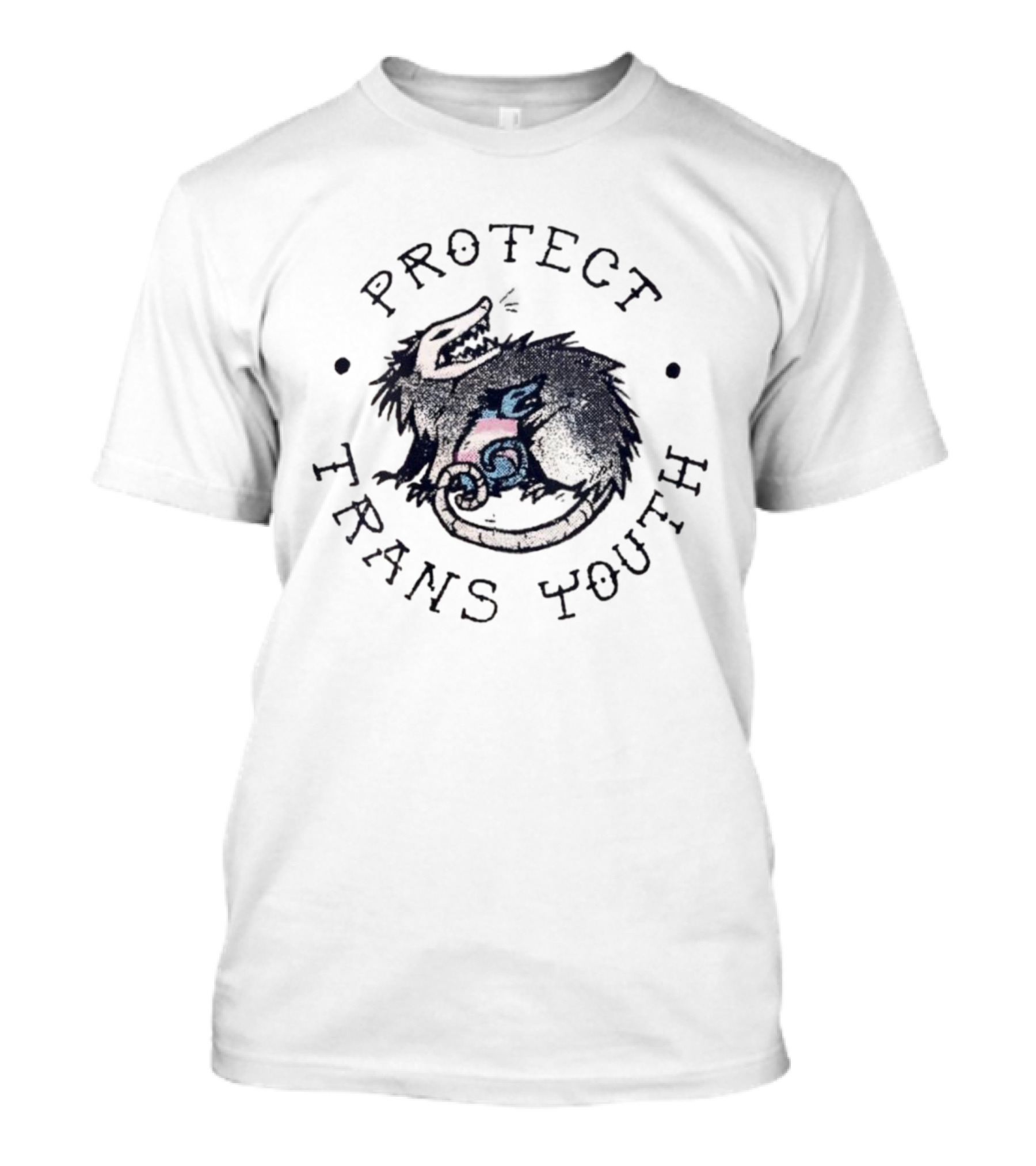 Protect Trans Youth Opossum With Trans Flag Baby T-Shirt