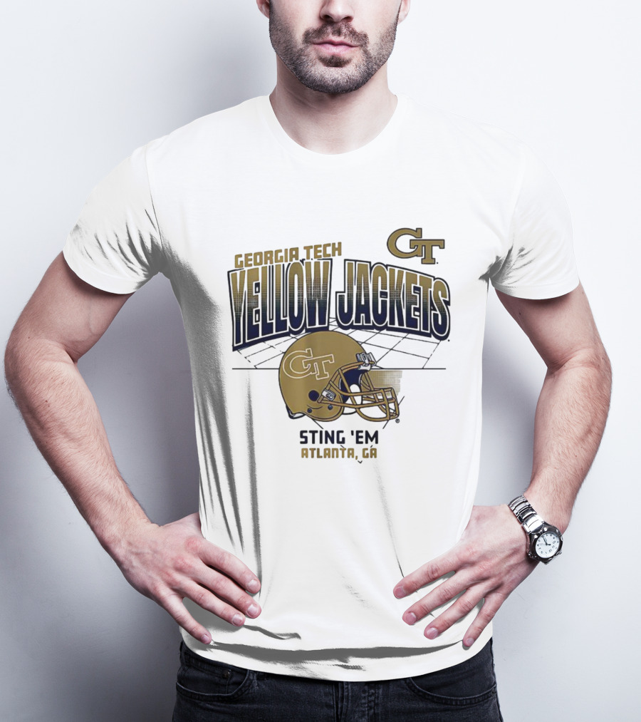 Georgia Tech Yellow Jackets GT Helmet Sting 'Em Atlanta GA T-Shirt