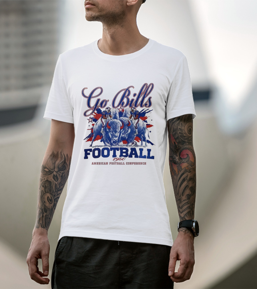 Go Bills Football Buffalo 1960 American Football Conference Vintage Athletes T-Shirt