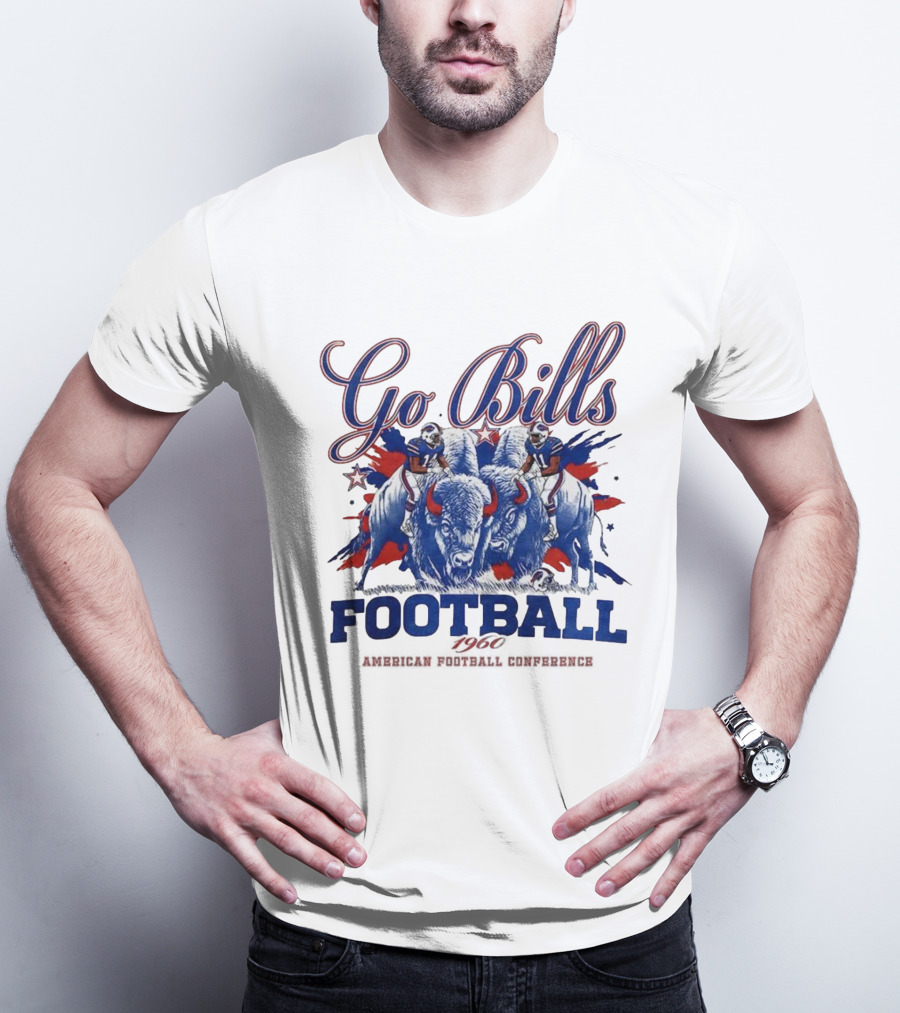 Go Bills Football Buffalo 1960 American Football Conference Vintage Athletes T-Shirt