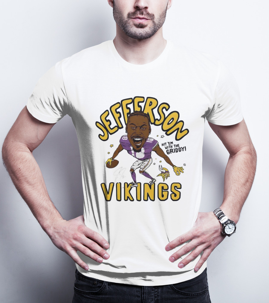 Jefferson Vikings Football Let’s Do The Griddy Player Caricature T-Shirt
