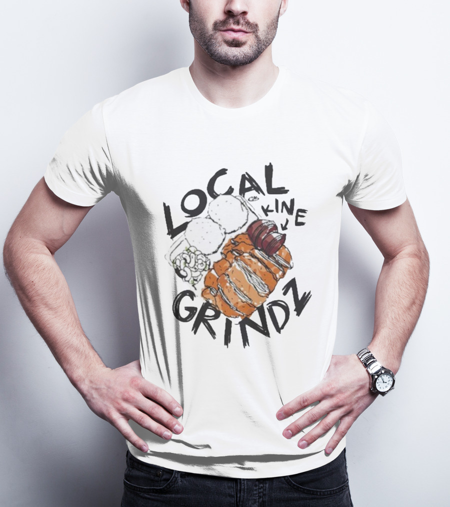Local Kine Grindz Iconic Hawaiian Plate Lunch T-Shirt