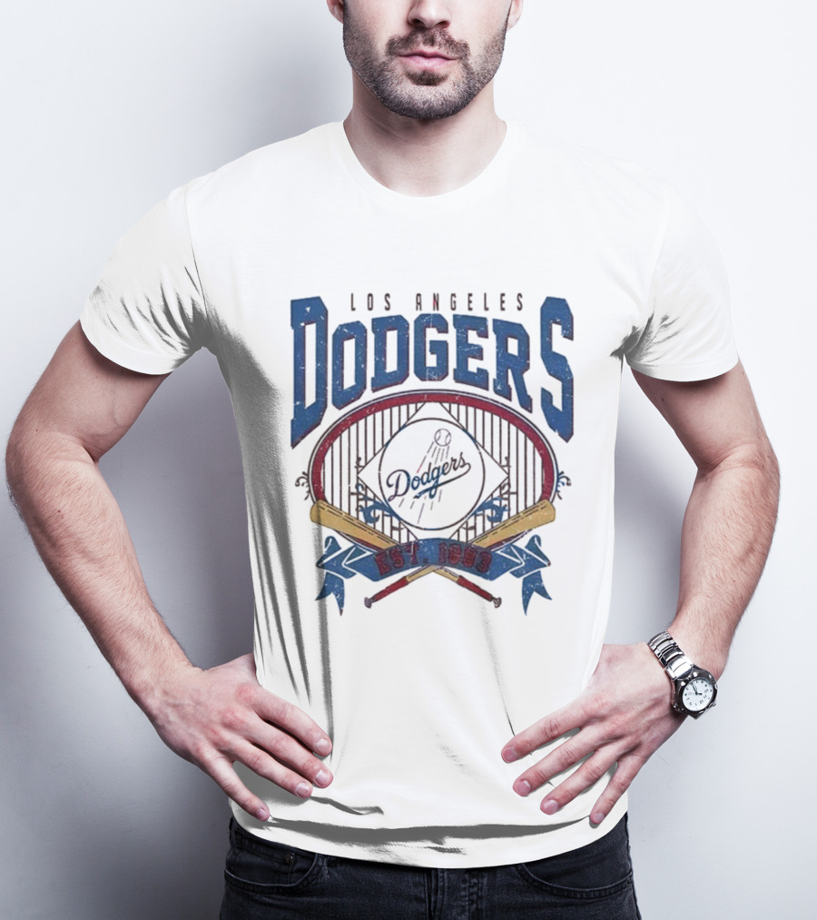 Los Angeles Dodgers Vintage 90s Est 1883 Baseball Team Retro Style T-Shirt