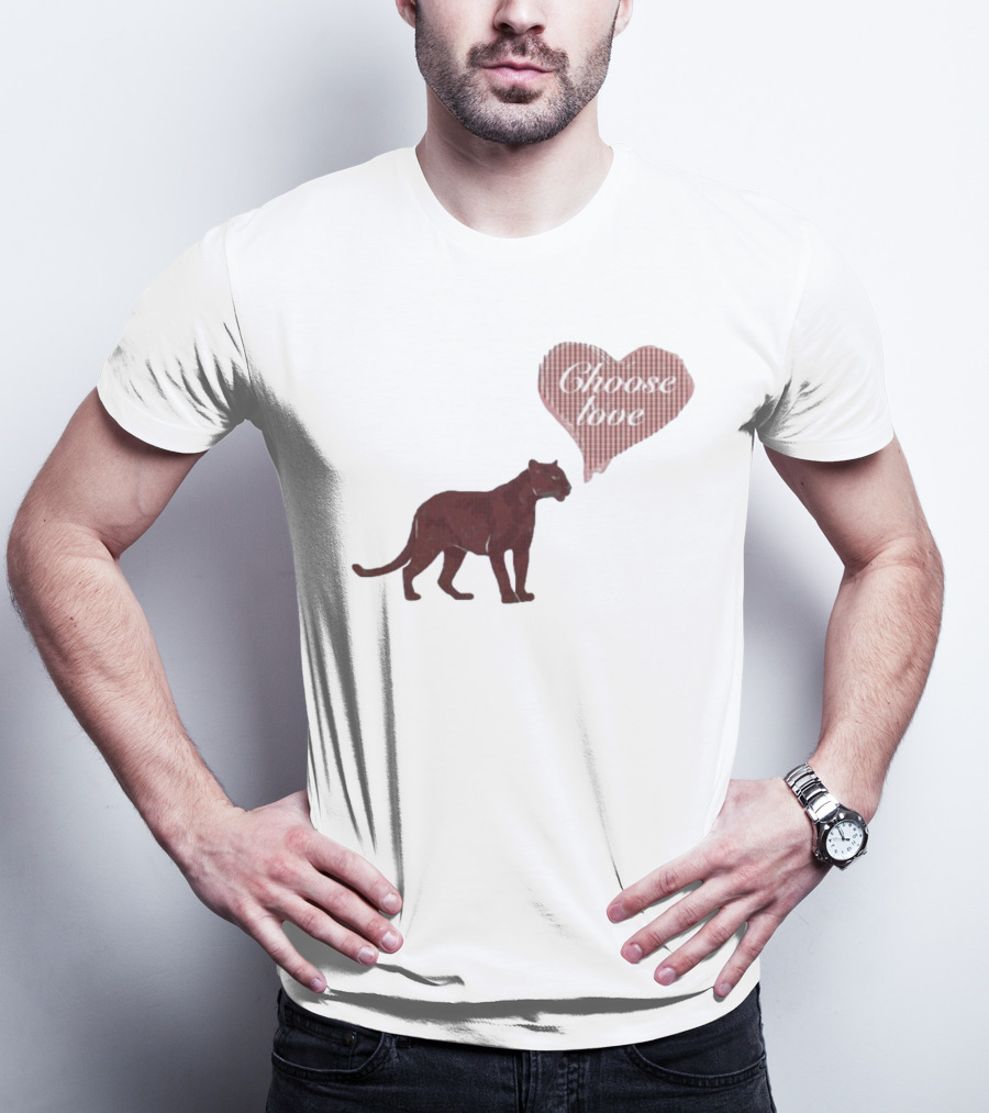 Pinkpantheress Choose Love Heart Panther Collaboration T-Shirt