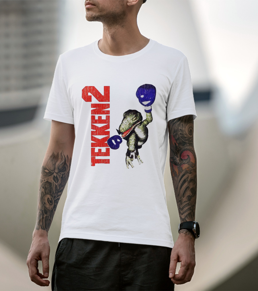 Tekken 2 Dinosaur Alex Purple Boxing Gloves Vintage Retro Gamer Appeal T-Shirt