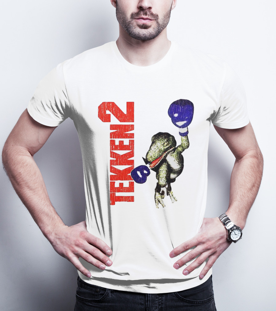 Tekken 2 Dinosaur Alex Purple Boxing Gloves Vintage Retro Gamer Appeal T-Shirt
