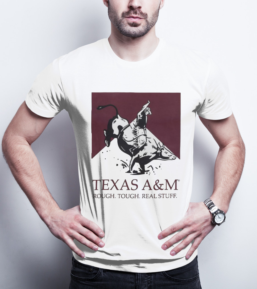 Texas A&M Rough Tough Real Stuff Bull Rider Retro T-Shirt