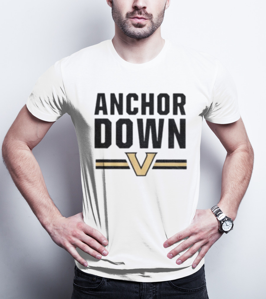 ANCHOR DOWN VANDERBILT COMMODORES V LOGO T-Shirt