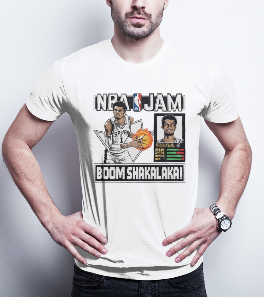 NBA Jam Boom Shakalaka Victor Wembanyama San Antonio Spurs T-Shirt
