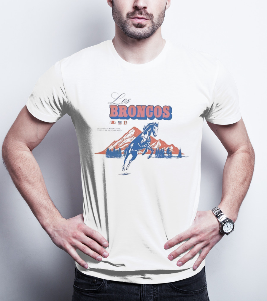 Los Broncos Vintage Witness Tradition ’47 Tubular Horse Denver Mountains T-Shirt